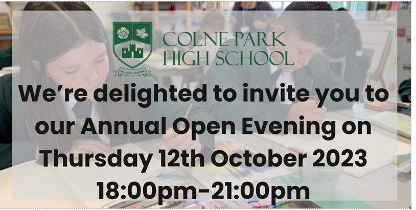 Lord Street Primary - Colne Park High School- Open Evening
